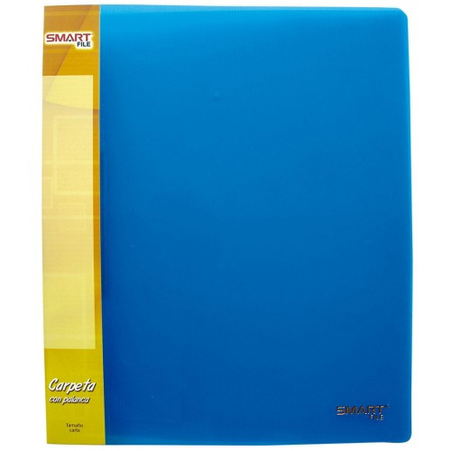 FOLDER PLASTICO CON PALANCA CARTA SMART 22111 AZUL | Mark Soluciones D