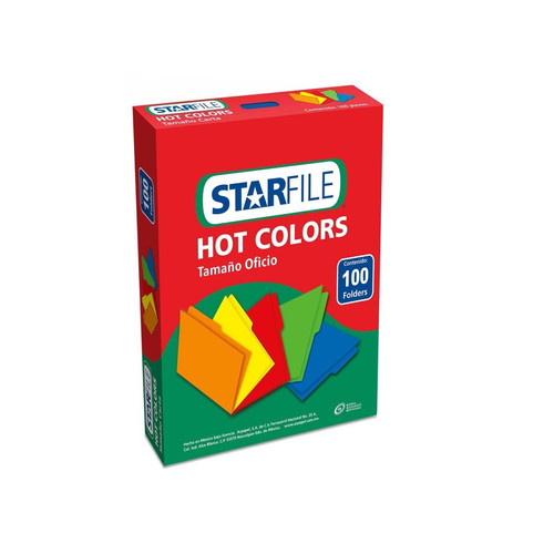 FOLDER DE PAPEL INTENSO OFICIO STARFILE HOT COLORS NARANJA 100P | Mark ...