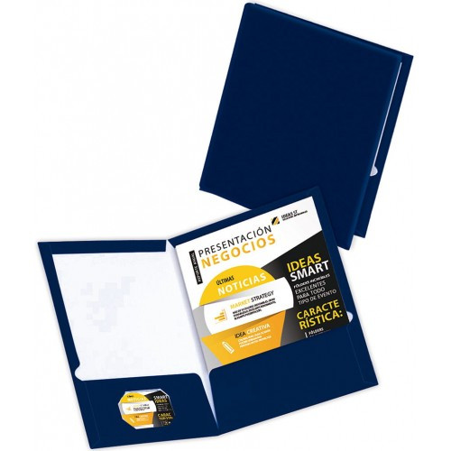 FOLDER DE PAPEL CON SOLAPA CARTA SMART 23171 AZUL MARINO 2P | Mark ...