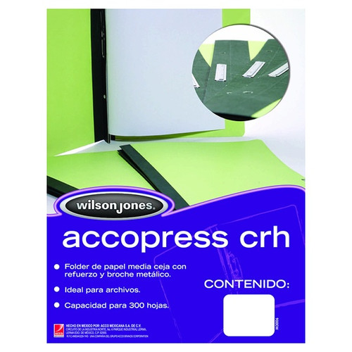FOLDER DE PAPEL CON BROCHE Y PERCALINA OFFICIO ACCO P1197 VERDE CLARO ...