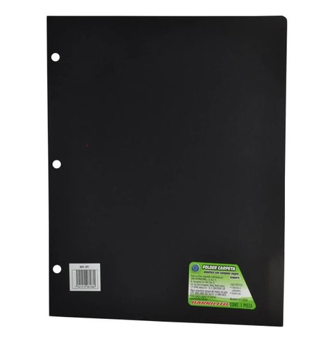 FOLDER PLASTICO CON PERFORACION CARTA BARRILITO CBP1 12P NEGRO | Mark ...