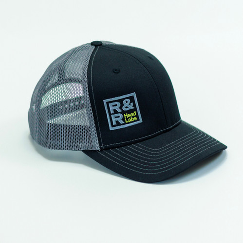 R&R Head Labs Logo Black and Grey Mesh Back Hat | R&R Head Labs