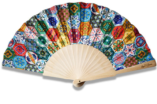 Azulejos 4 : éventail en bois de bouleau | rosahblanca