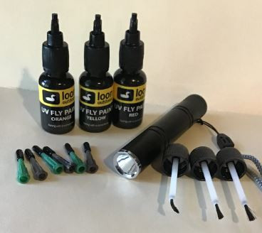 Fly Tying Combo Kit Includes UV power light, Red Yellow, Orange UV Fly ...