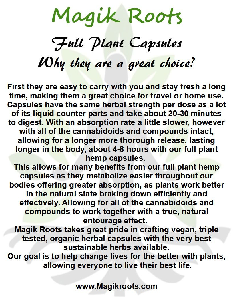 Full Plant Capsules - Why they are a great choice