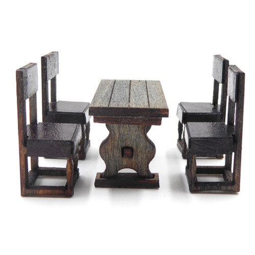 1/48th Scale Tudor Refrectory Table & Four Farthingale Chairs Kit ...