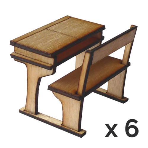 1/48th Scale Six Double School Desk Kits | Jane Harrop