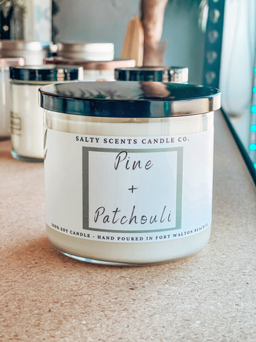 Pine + Patchouli 3 Wick Jar - 17oz | Salty Scents