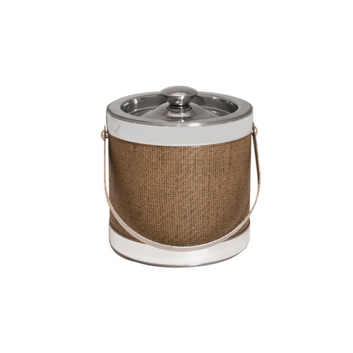 Stainless Steel W/ Cactus Wicker 2 Qt. Ice Bucket | mricebucket