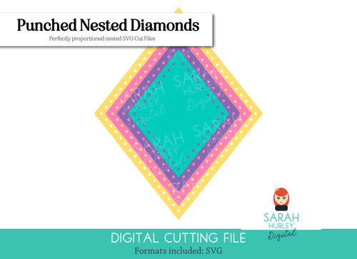 Punched Edge Nested Diamonds | Sarahhurleydigital