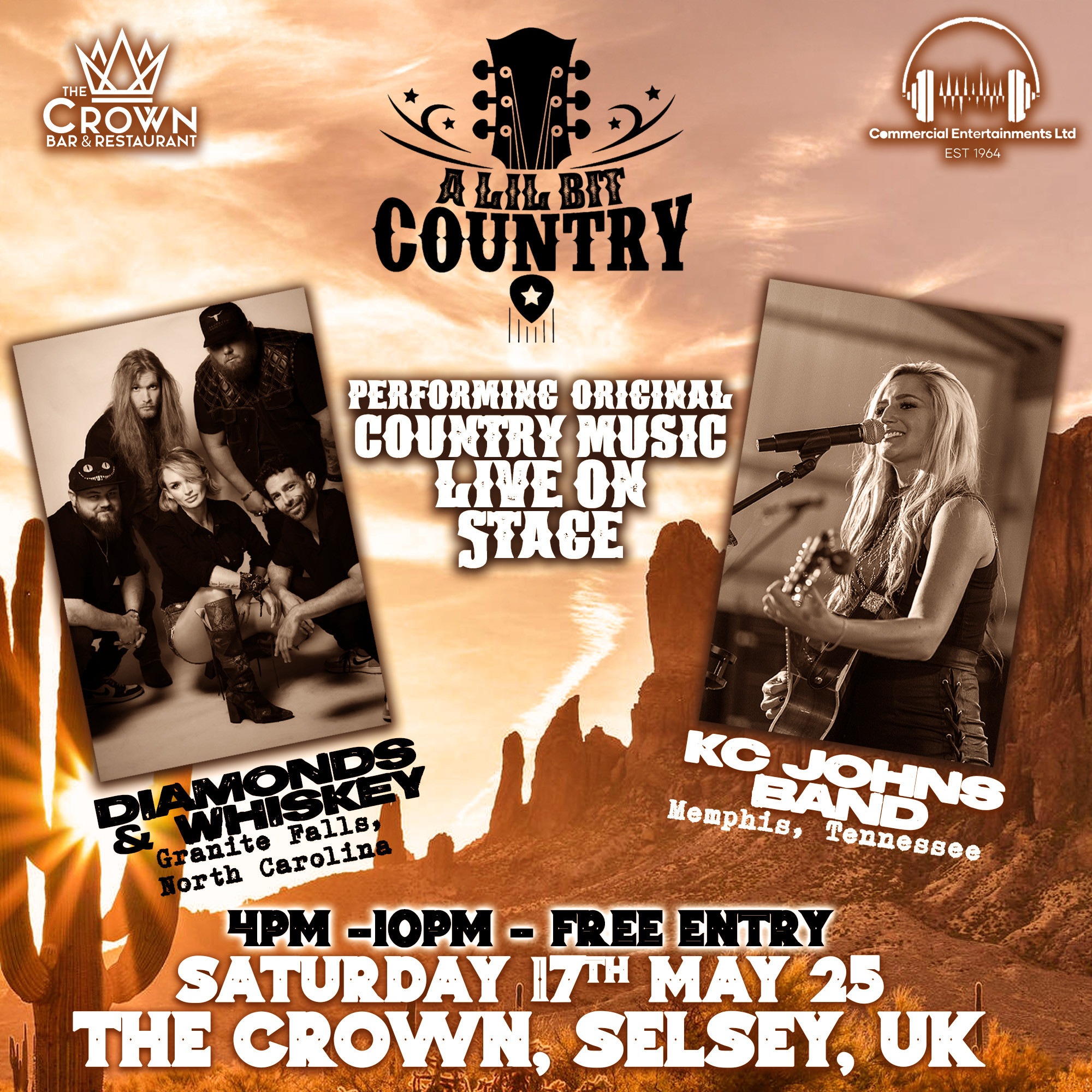 LIVE MUSIC - A Lil Bit Country - From The USA | The Crown Inn