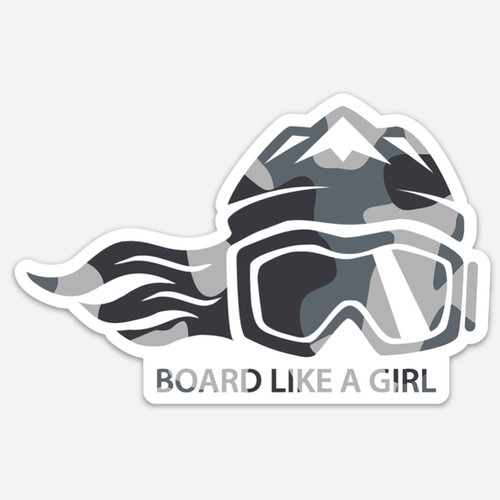 Snowboard Sticker White Camouflage | Board Like A Girl