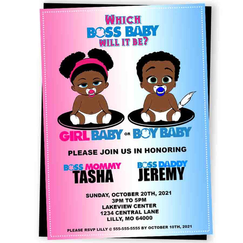 BOSS BABY Gender Reveal Invitation | Air It Events
