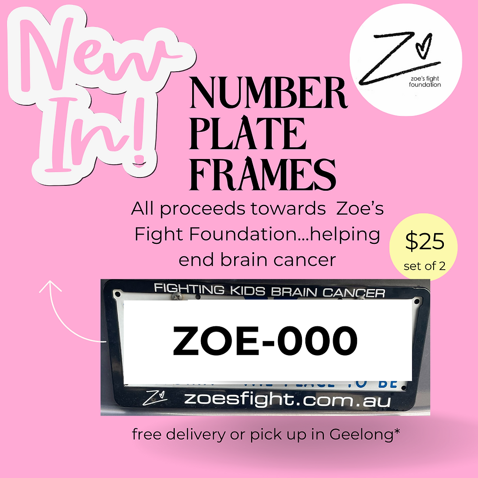 number plate frames | Zoe’s Fight