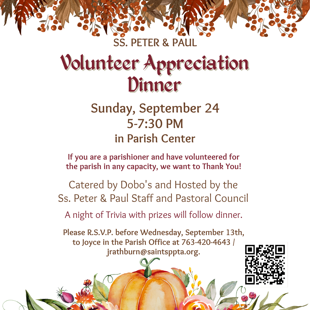 Volunteer Appreciation Dinner | Ss Peter & Paul