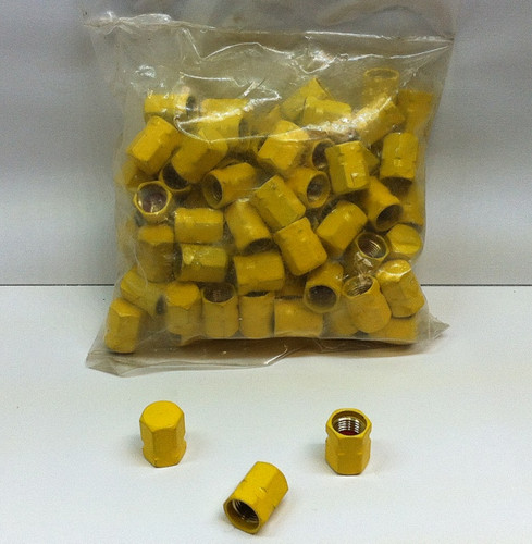 METAL DUST CAPS YELLOW | Vikingtyreandtools