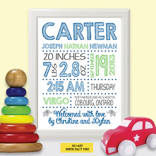 Text Themed Birth Facts | store