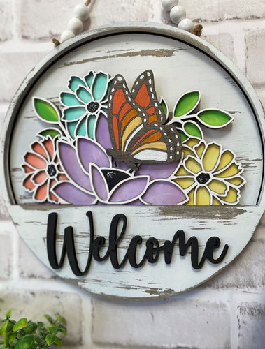 DIY Interchangeable Welcome & Inserts - 10.5 inch round sign - DIY ...