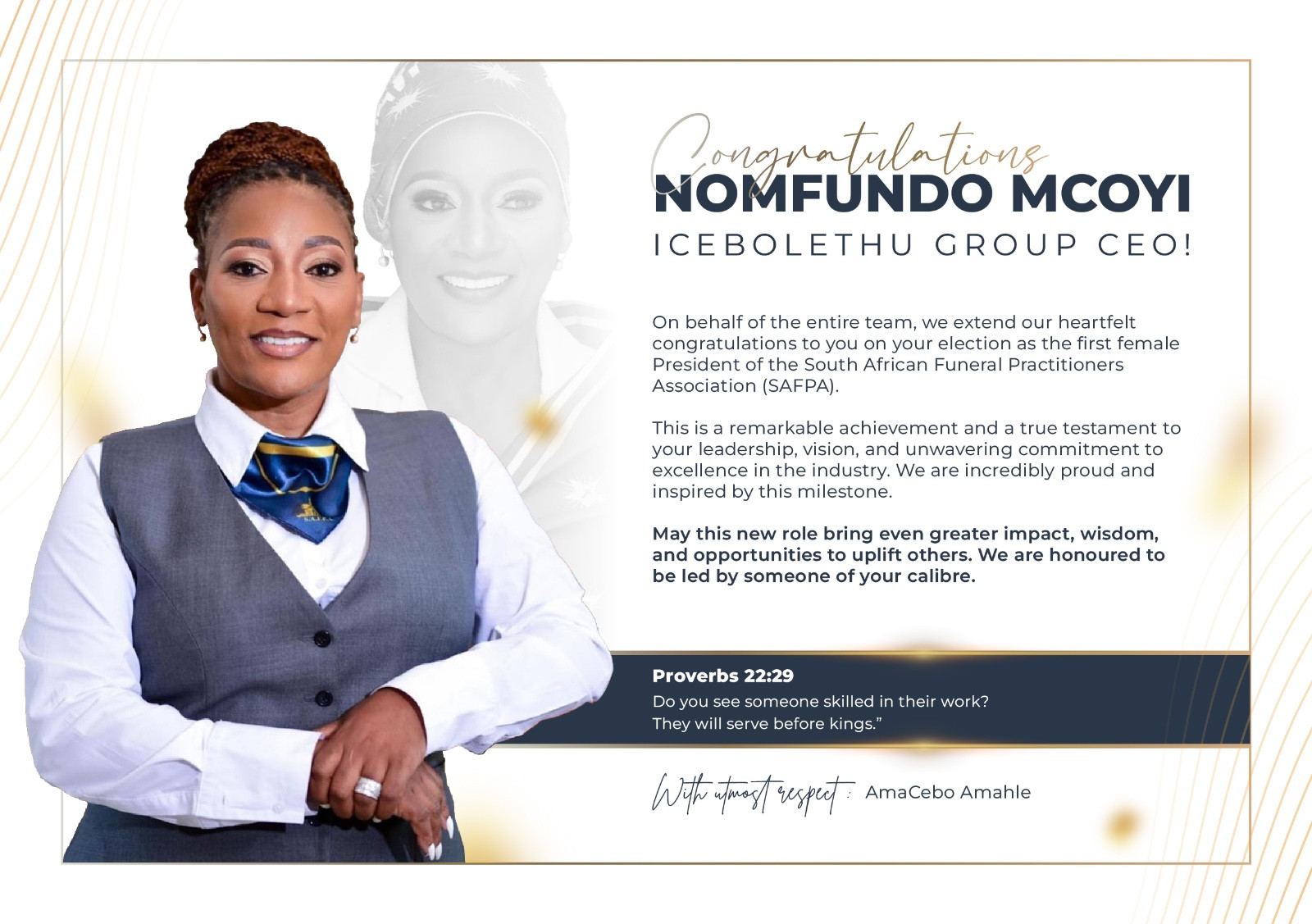 Dr. Nomfundo Mcoyi: Trailblazing as SAFPA's First Female President