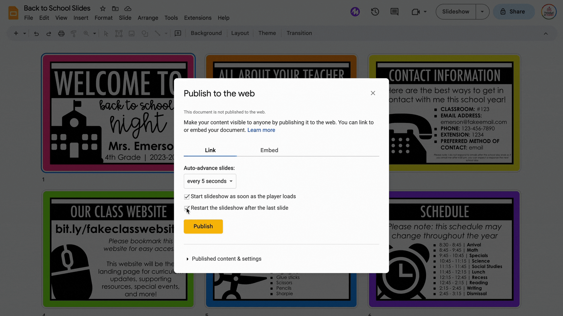 LOOPING A SLIDESHOW IN GOOGLE SLIDES Pocketful Of Primary