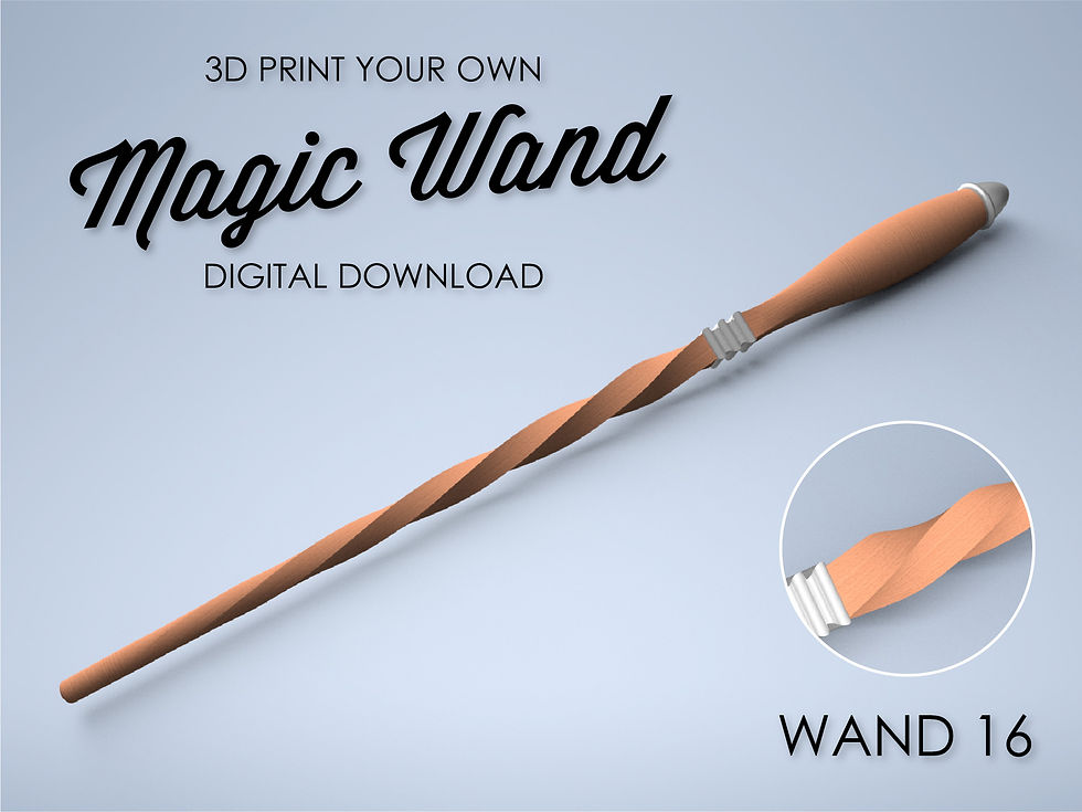 Twisted Magic Wand - 3D Print File - Wand 16 | Galactic Basics