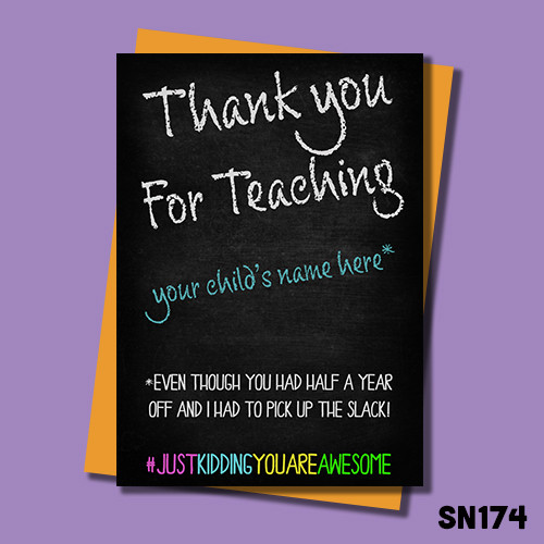 Funny Teacher Thank You Card | Jolly Ginger Cards