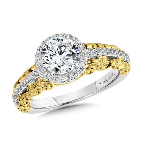 Two-Tone Layered Filagree & Diamond Accent Semi-Mount | Talines Fine ...