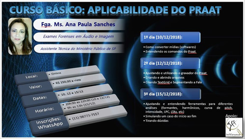 Curso Básico: Aplicabilidade do Praat | infforense