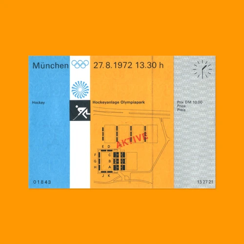 Unused Hockey Ticket | Munich 72 Collected