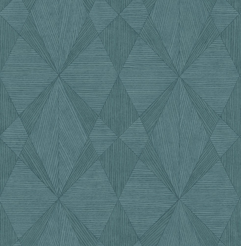 Alchemy - Intrinsic Teal Geometric Wood Wallpaper | Wallpaper Emporium