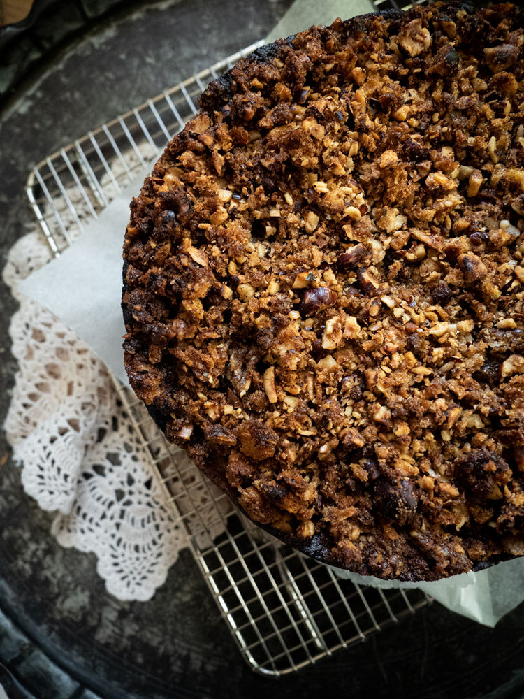 Sticky Date Cake with Poached Pears & A Sourdough Crumb