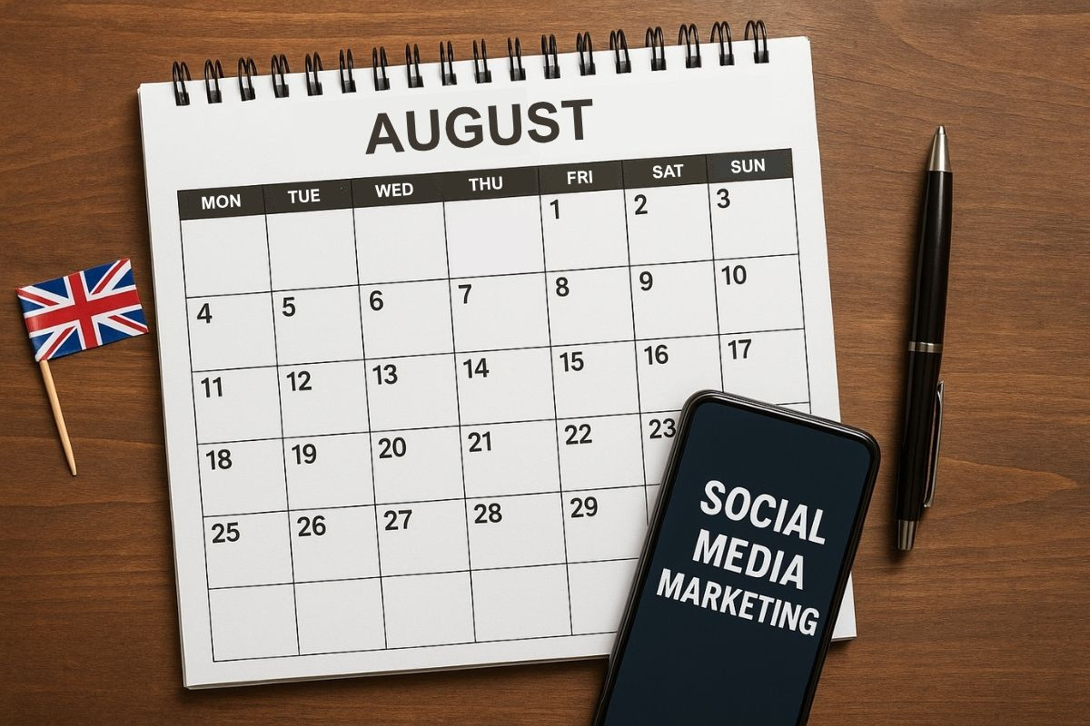 UK 2025 August Content Calendar for Social Media Marketing