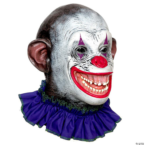 Adults Circus Clown Crazy Ape Overhead Latex Mask | Haunted Props