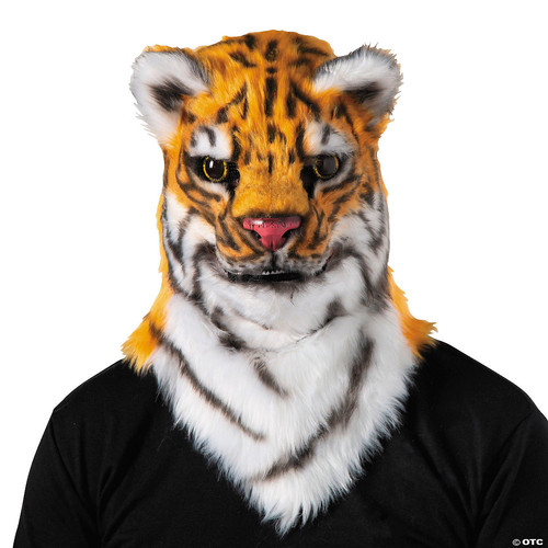 Adults Tiger Moving Mouth Overhead Mask - One Size | Haunted Props