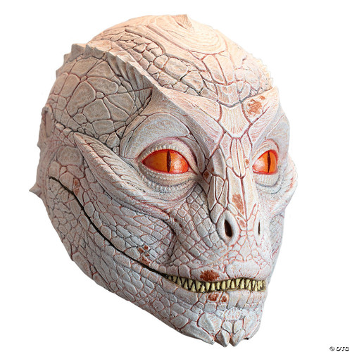 Tinsley Transfers White Lizard Man Overhead Latex Mask | Haunted Props