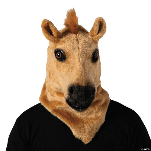 Adults Brown Horse Moving Mouth Overhead Mask - One Size | Haunted Props