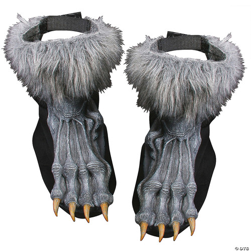 Men's Gray Werewolf Shoe Covers | Haunted Props