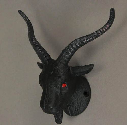Cast Iron Baphomet Head Hook | Altar Collective