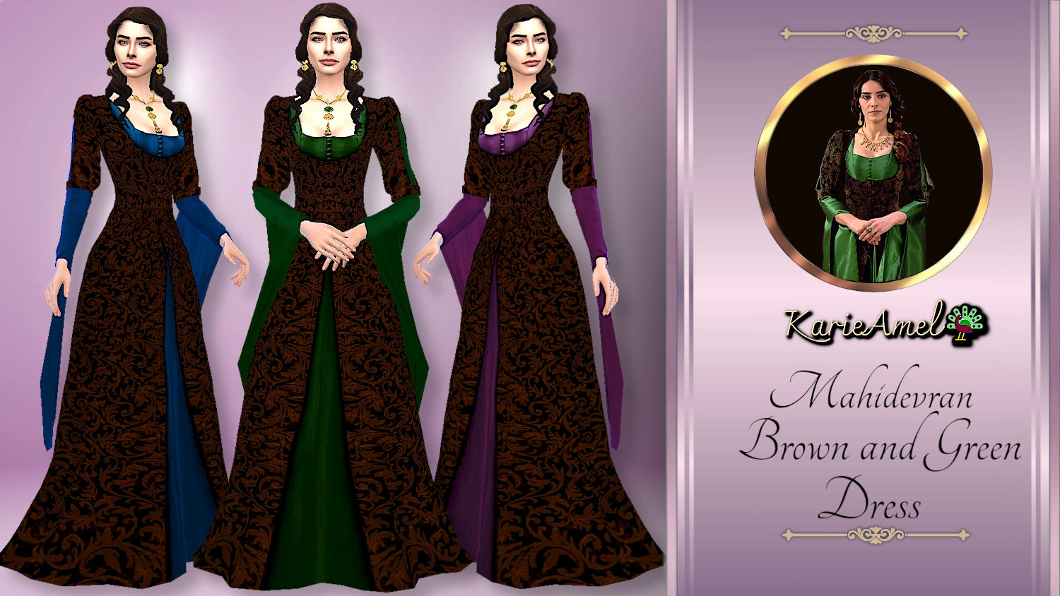 💎 Mahidevran Sultan Brown and Green Dress💎