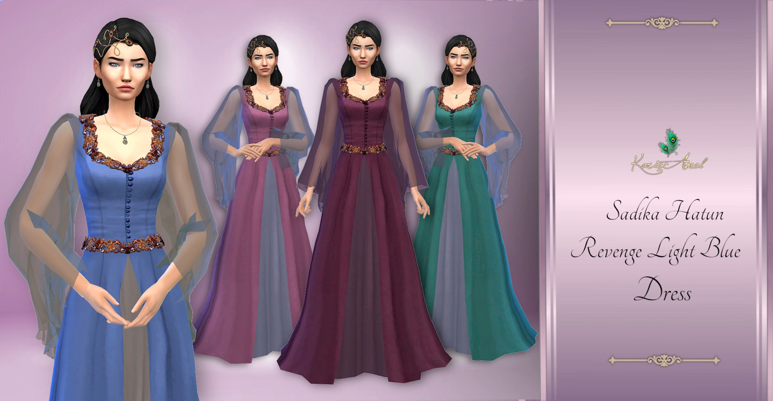 🎭 Sadika Hatun Revenge Light Blue Dress🎭