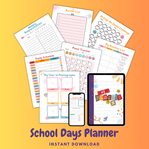 School Days Planner for tweens | Neurospicy Parenting