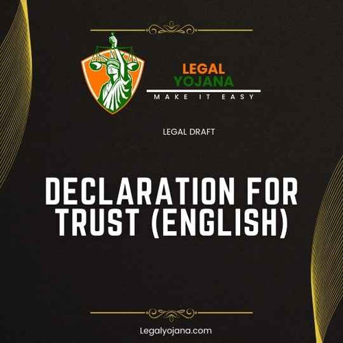 DECLARATION FOR TRUST (English) | Legal Yojana