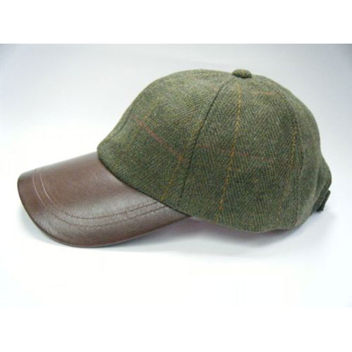 Derby Tweed Baseball Cap with Leather Peak | Cudworth of Norden