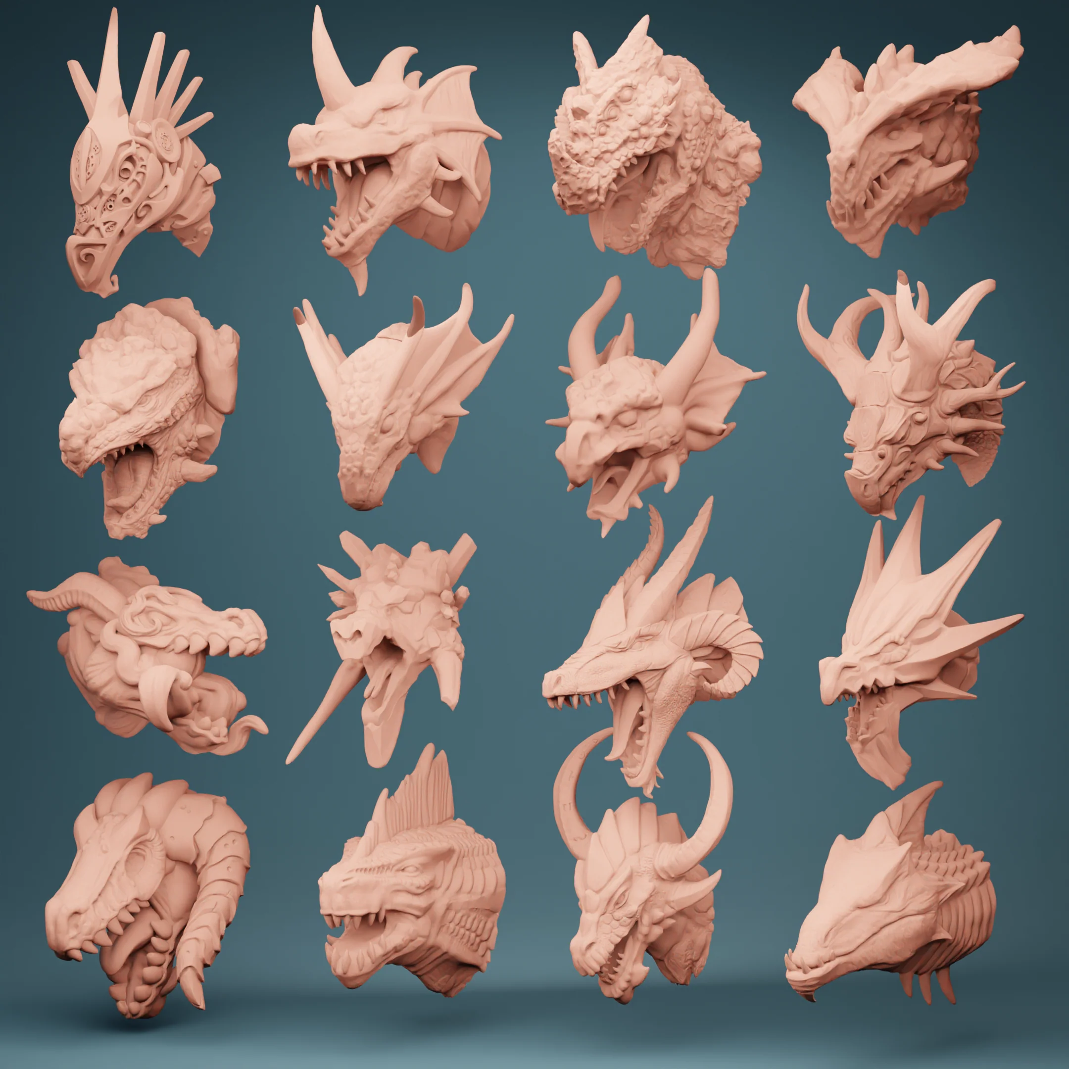 Lost Dragons Head Wall Mounts | Metalhead Minis