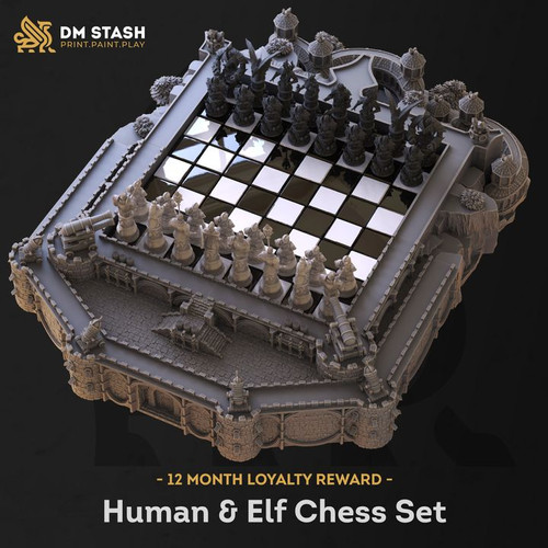 Human & Elf Chess Set | Metalhead Minis