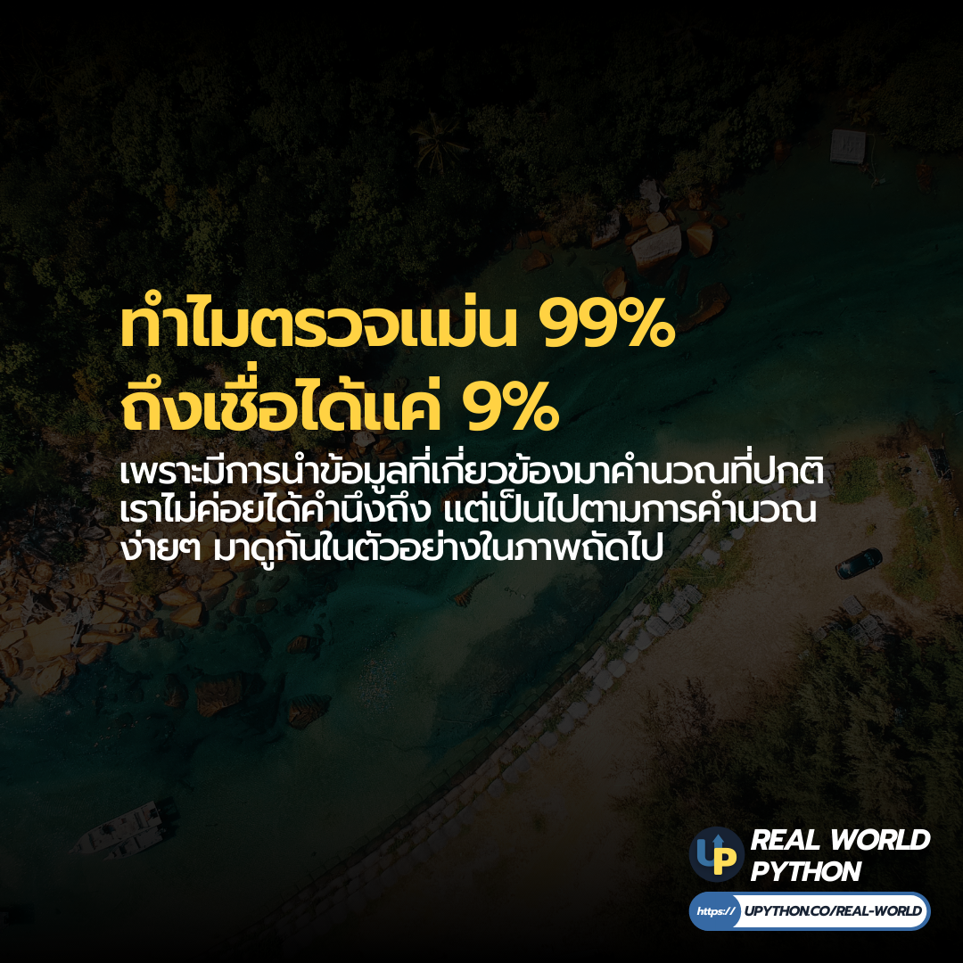 ตรวจโรค เชื่อได้แค่ไหน? วัดด้วย Bayes' Theorem โดย Real World Python