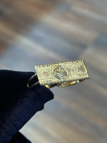Solid 100 Dollar Bill 2 Finger Ring | Dunamys Jewelry