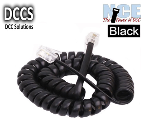 DCCS Coil Cable for NCE Cabs - Black | DCC Solutions