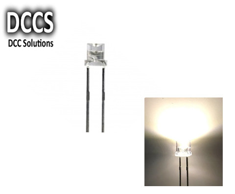 LEDs 3mm Flat Top Sunny White (6 Pack) - 50% Off | DCC Solutions