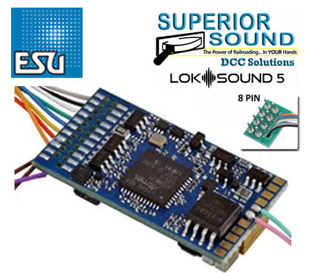 ESU 58420 LokSound 5 DCC Sound Decoder - 8 Pin with DCC Solutions Sound ...